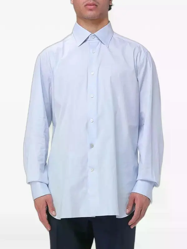 Zegna Stretch-popeline Shirt - Blue