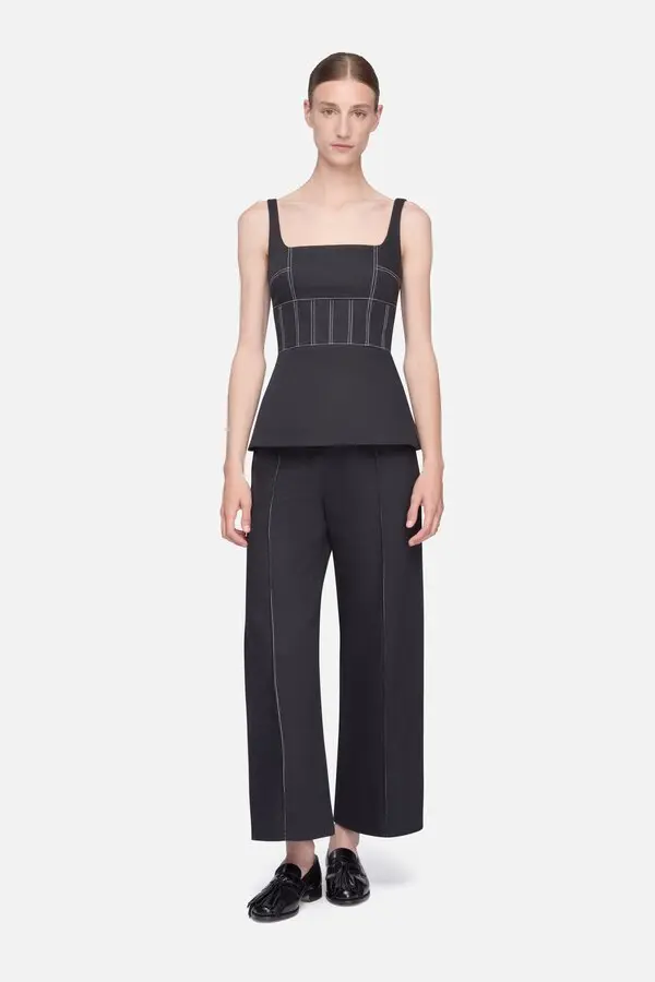 EMILIA WICKSTEAD Square Neck Peplum Top