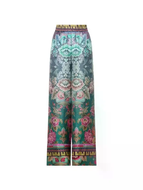 PIERRE-LOUIS MASCIA Floral Print Trousers - Green