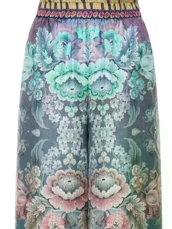 PIERRE-LOUIS MASCIA Floral Print Trousers - Green