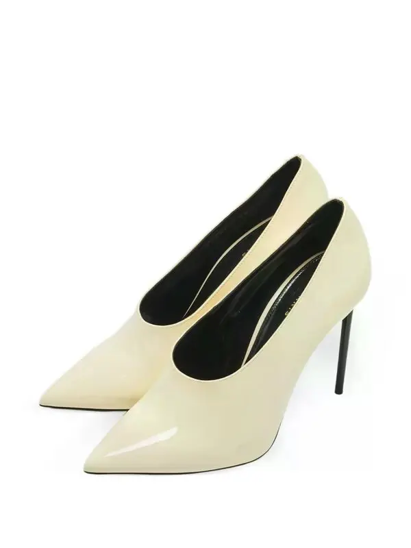 Saint Laurent Anja Pointed-toe Pumps - Neutrals