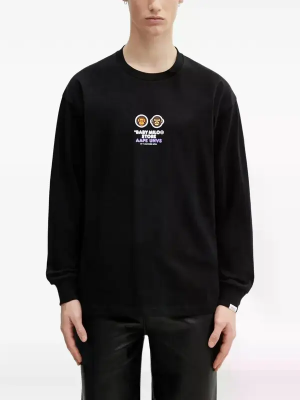 AAPE BY *A BATHING APE Baby Milo Graphic-print Long-sleeve T-shirt - Black