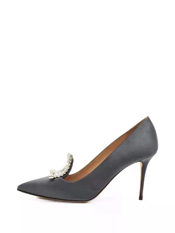 Manolo Blahnik Borlak Crystal-embellished Pumps - Grey