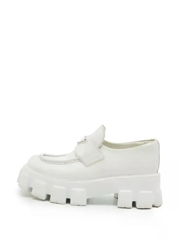 Prada Monolith Leather Loafers - White