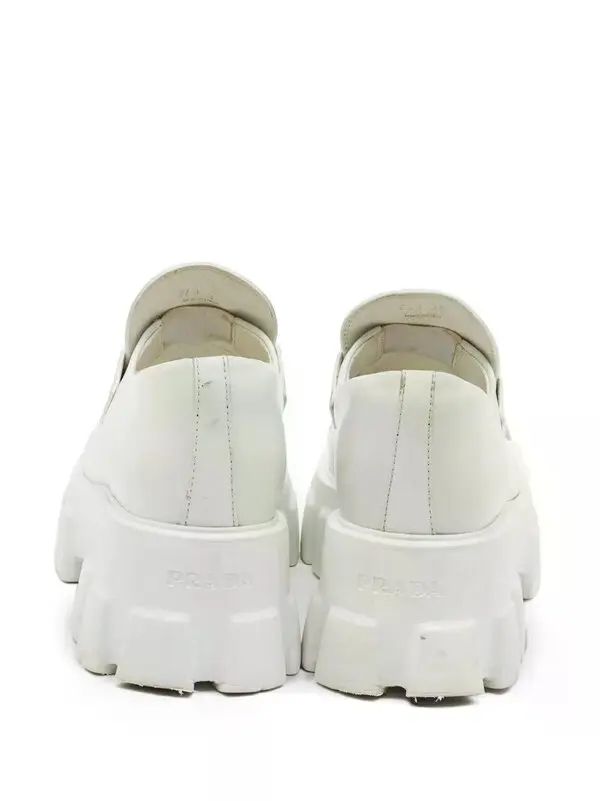 Prada Monolith Leather Loafers - White