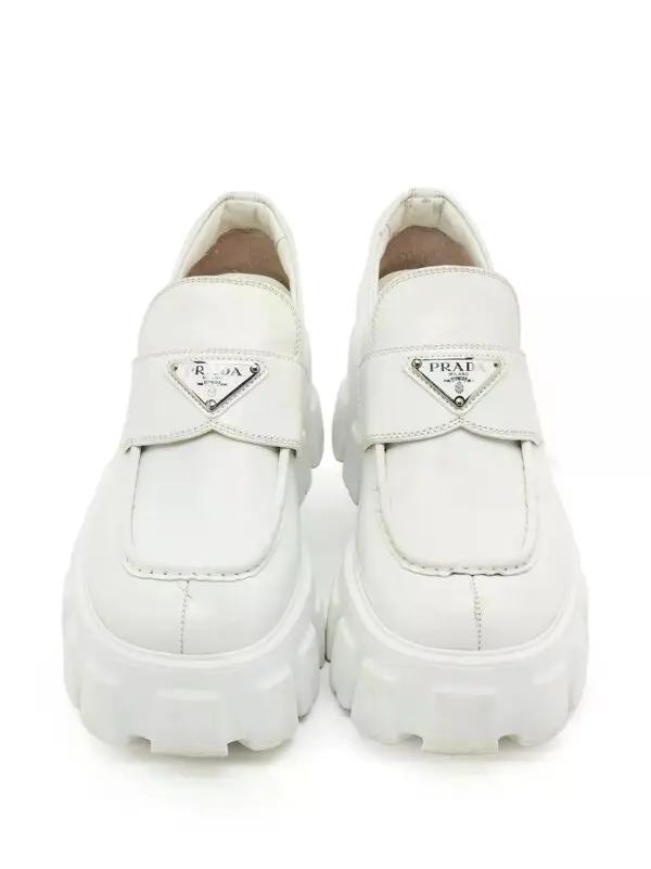 Prada Monolith Leather Loafers - White