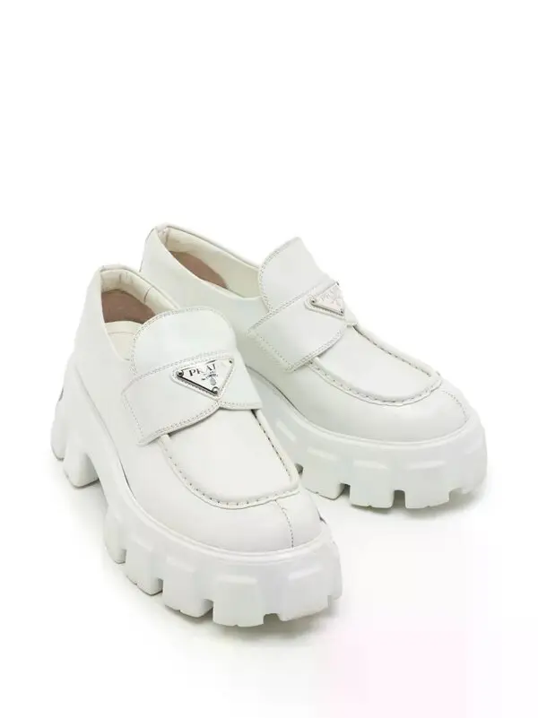 Prada Monolith Leather Loafers - White
