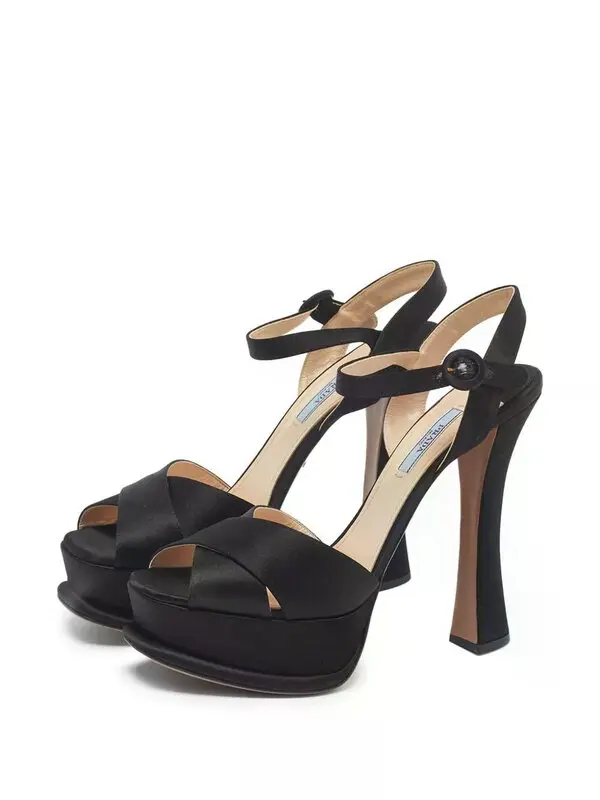 Prada Satin Criss-cross Platform Sandals
