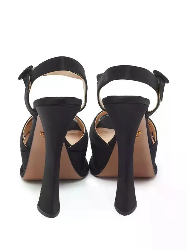 Prada Satin Criss-cross Platform Sandals