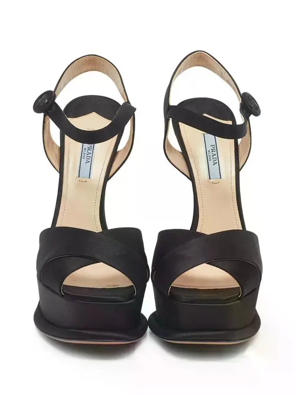 Prada Satin Criss-cross Platform Sandals