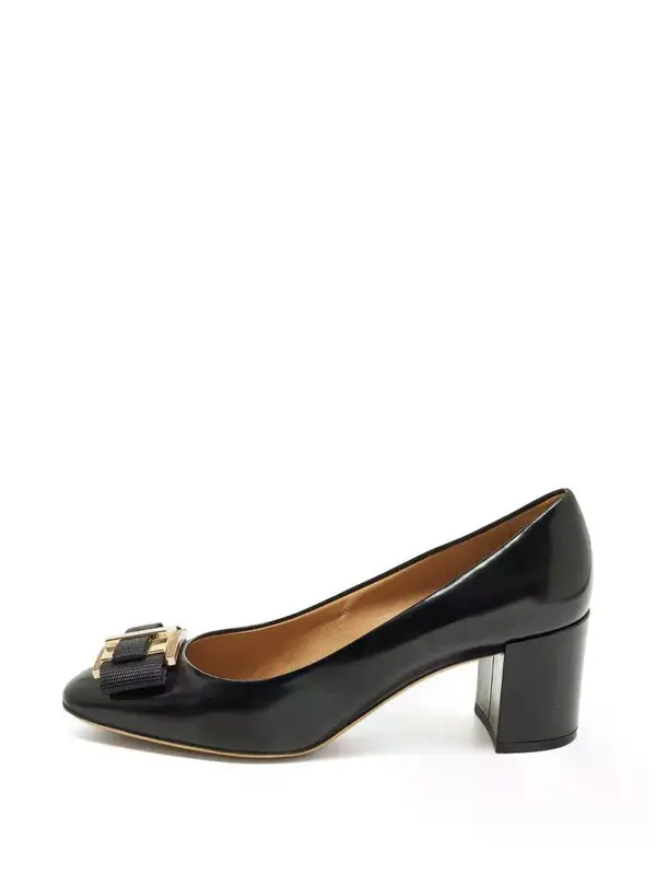 FERRAGAMO Bow Detail Block Heel Pumps