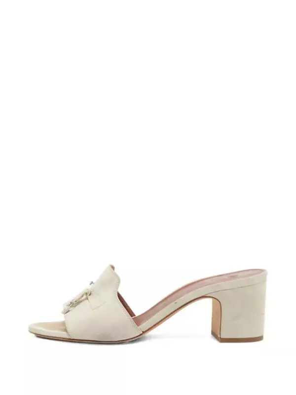 Loro Piana Summer Charms Heeled Sandals - Grey
