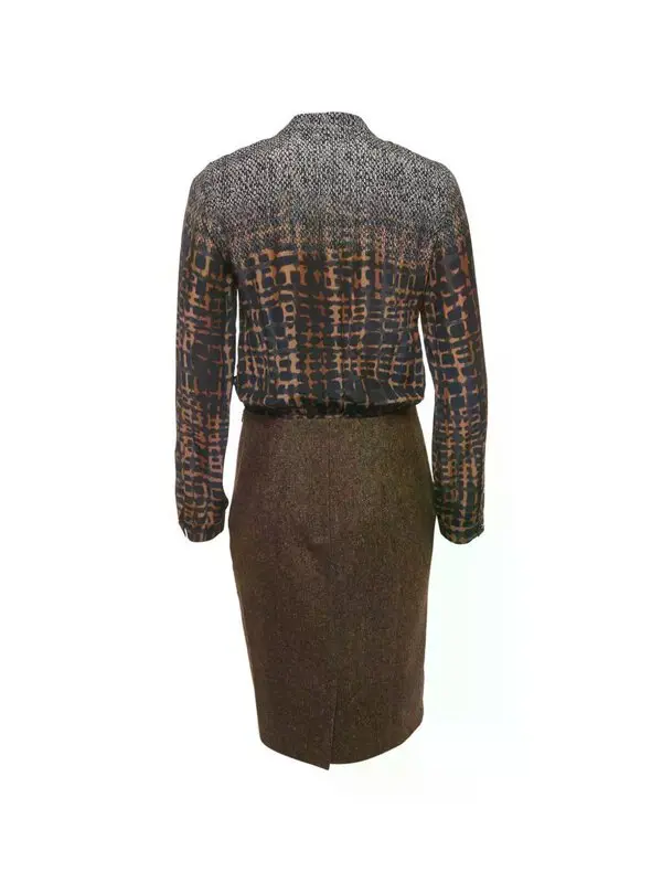 Max Mara Abstract Print Tweed Dress - Brown