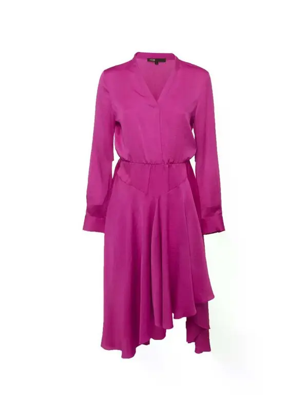 Maje Rushia Asymmetric Midi Dress - Pink