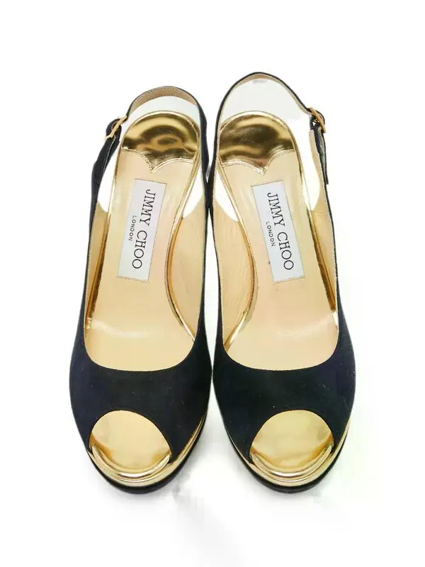 JIMMY CHOO Peep-toe Slingback Heeled Pumps