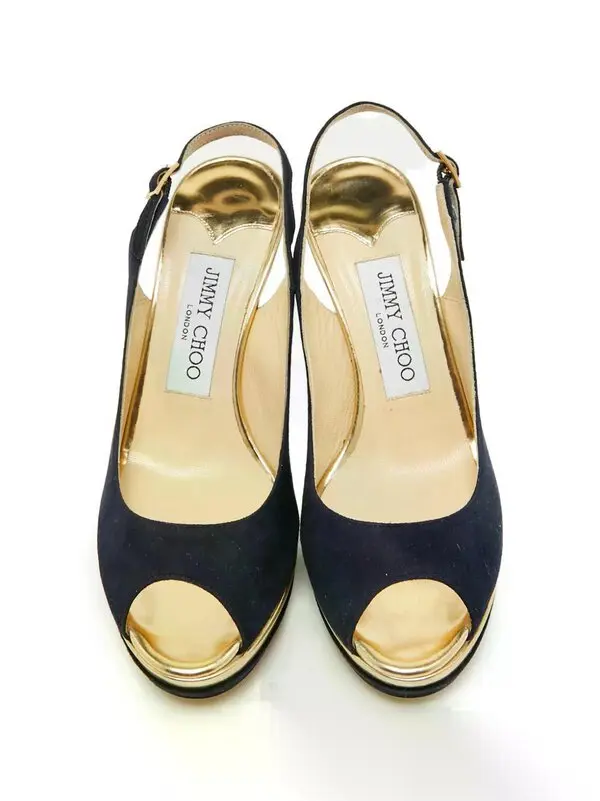 JIMMY CHOO Peep-toe Slingback Heeled Pumps