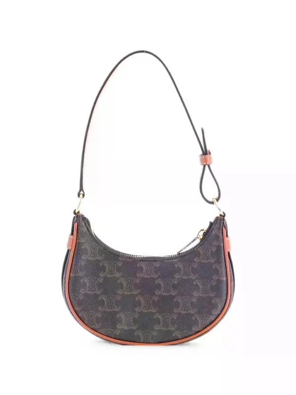 Celine Ava Bag Triomphe Coated Canvas Mini Shoulder Bag - Brown