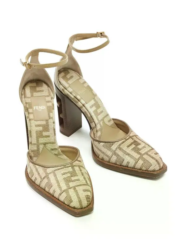 Fendi Zucca-motif Heeled Pumps