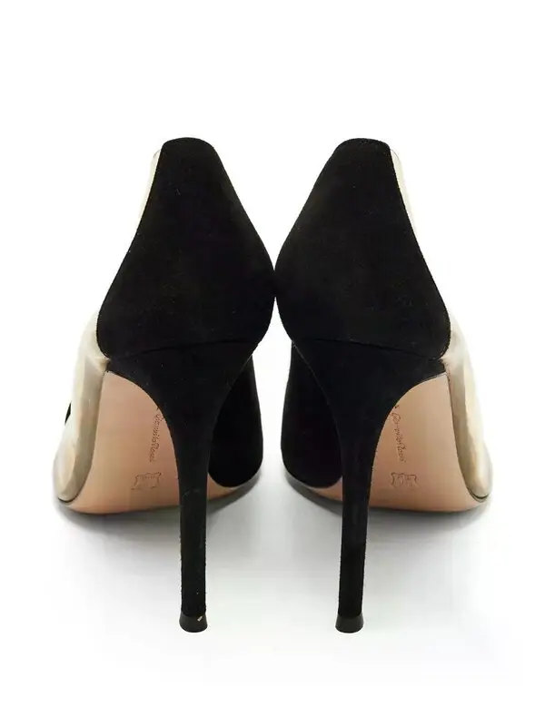 GIANVITO ROSSI Plexi Pointed-toe Suede Heeled Pumps - Black