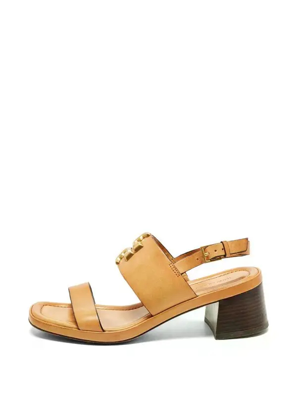 Tory Burch Eleanor Leather Heeled Sandals - Neutrals