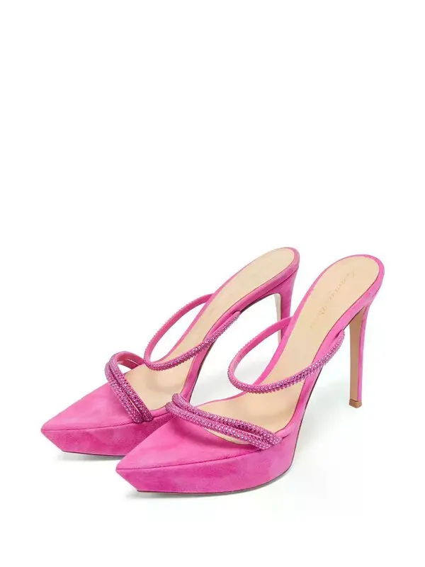 GIANVITO ROSSI Cannes Crystal-embellished Sandals - Pink