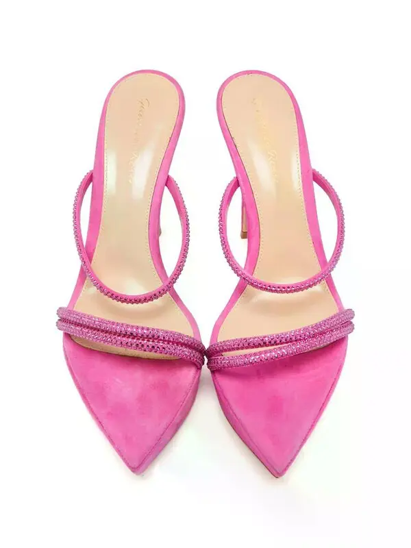 GIANVITO ROSSI Cannes Crystal-embellished Sandals - Pink