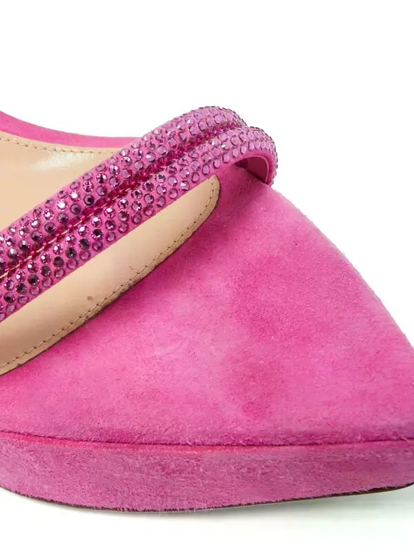 GIANVITO ROSSI Cannes Crystal-embellished Sandals - Pink