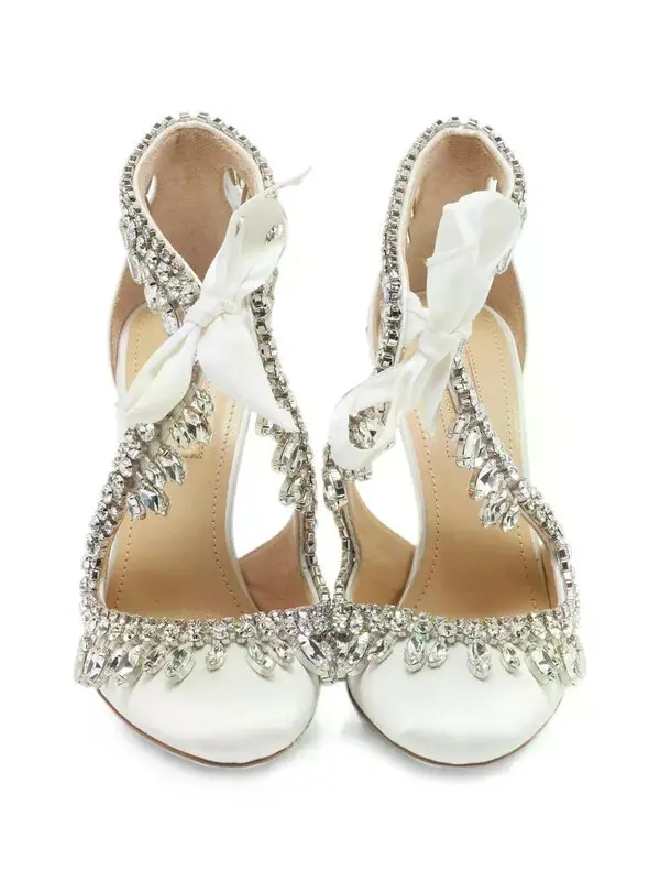 AQUAZZURA Embellished Ankle Strap Pumps