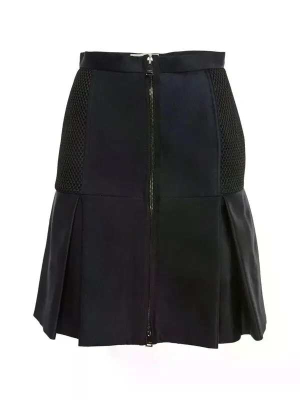 Fendi Pleated Mini Skirt With Mesh Panels