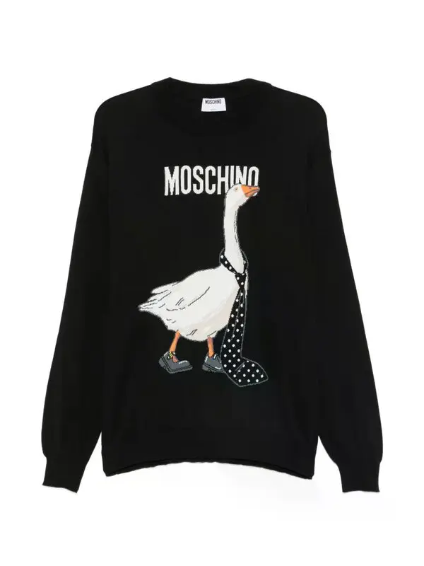 Moschino Goose-intarsia Crew Neck Sweater