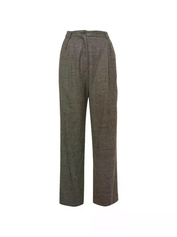 Rochas Textured Wool Blend Trousers - Grey