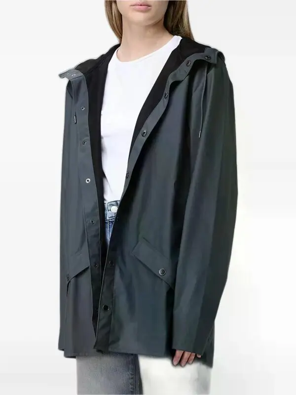Rains Hooded Press-stud Jacket