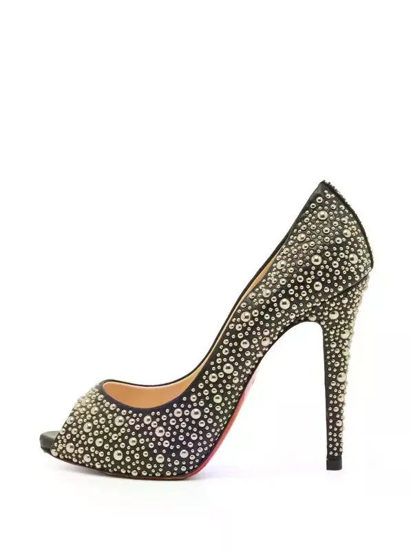 CHRISTIAN LOUBOUTIN Studded Peep-toe Pumps - Black