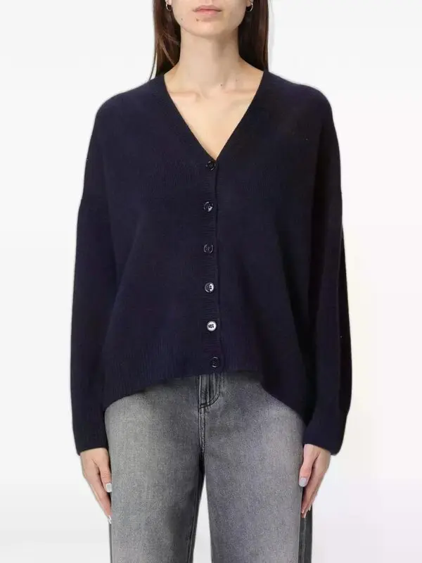 Emporio Armani V-neck Cashmere Cardigan - Blue