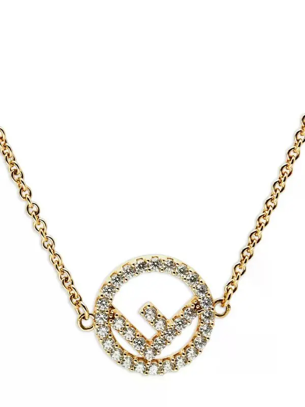 Fendi Crystal Embellished F Motif Chain-link Bracelet