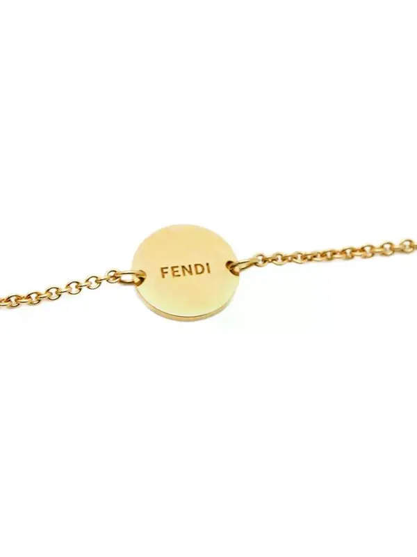Fendi Crystal Embellished F Motif Chain-link Bracelet