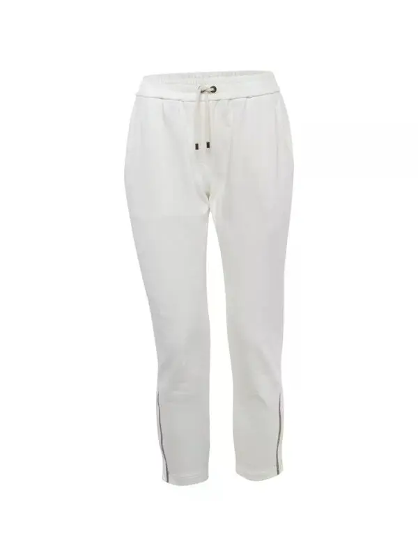 Brunello Cucinelli White Cotton Drawstring Track Pants