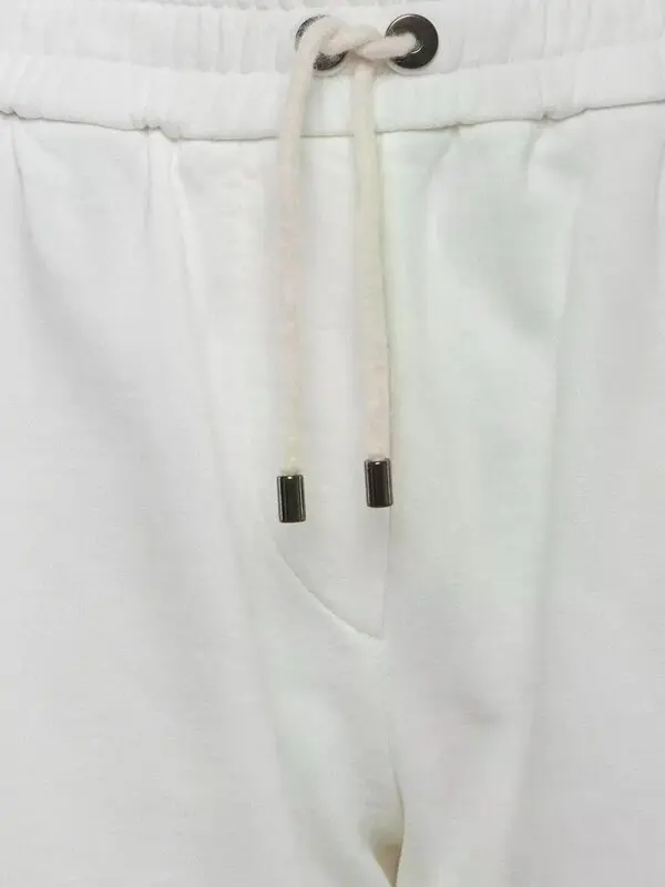Brunello Cucinelli White Cotton Drawstring Track Pants