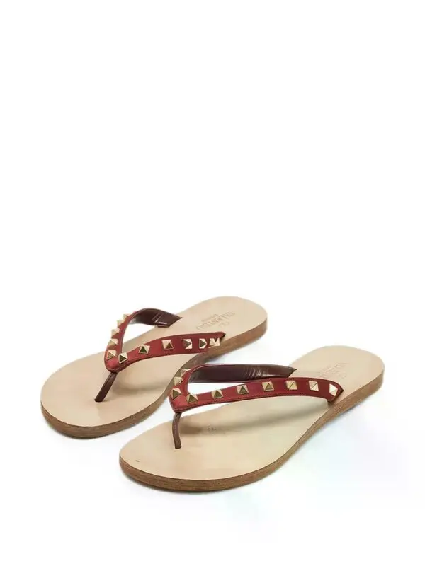 Valentino Garavani Rockstud Thong Sandals - Red