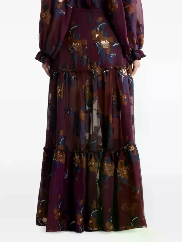 Etro Silk-blend Fil Coupé Floral Jacquard Maxi Skirt