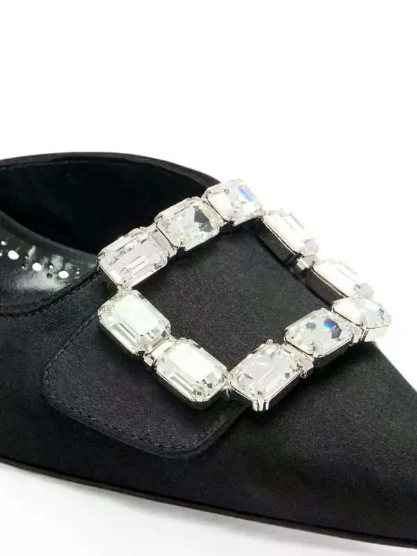 Manolo Blahnik Maysale Crystal-buckle Slingback Pumps