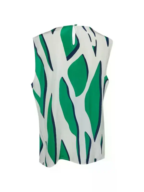 Diane Von Furstenberg Sleeveless Printed Silk Top