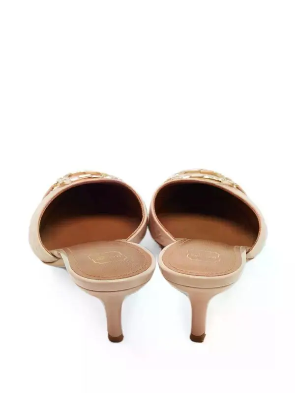 MALONE SOULIERS Missy Croc-embossed Heeled Mules