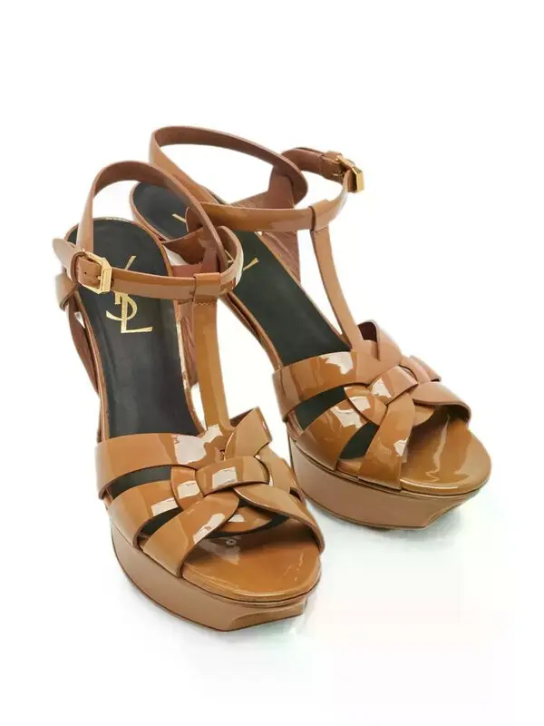 Saint Laurent Tribute Leather Platform Sandals