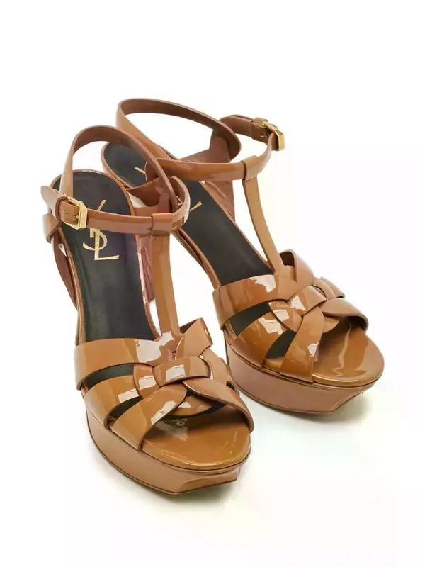 Saint Laurent Tribute Leather Platform Sandals