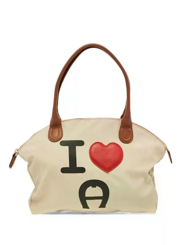 AIGNER Heart Patch Shoulder Bag - Neutrals