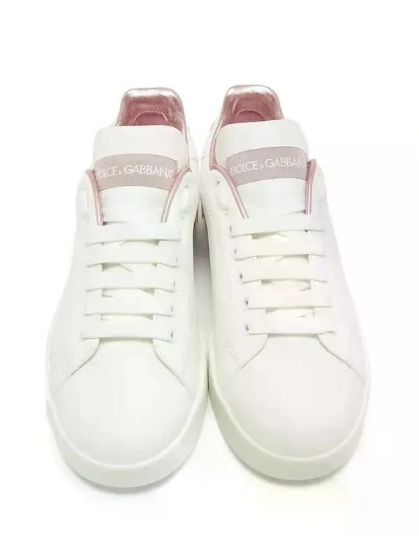 Dolce & Gabbana Portofino Dg Logo Sneakers - White