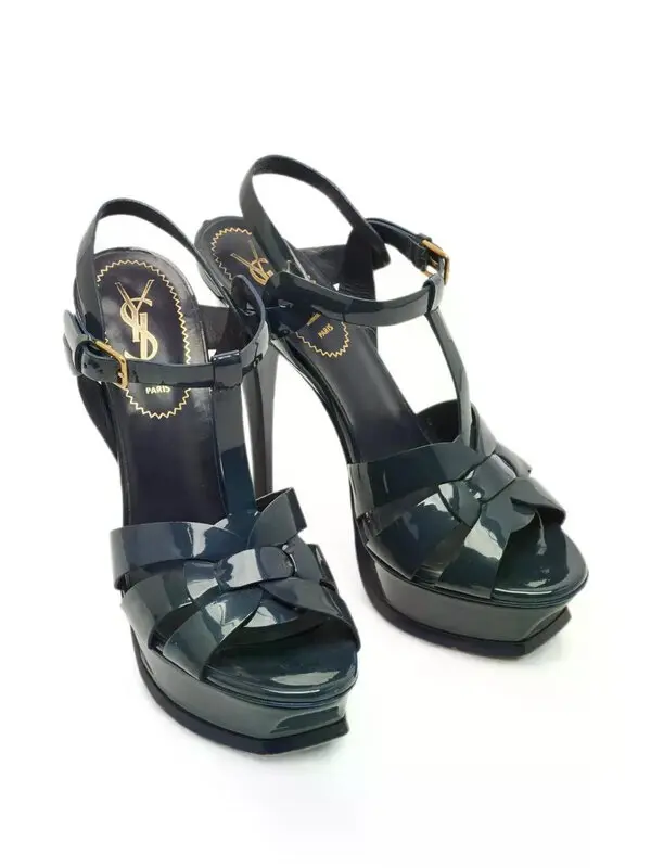 Saint Laurent Tribute Leather Platform Sandals