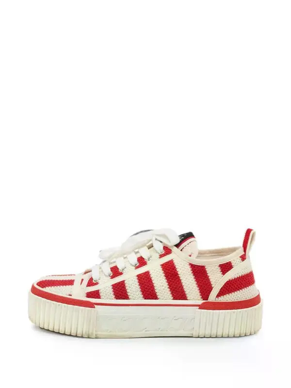 CHRISTIAN LOUBOUTIN Super Pedro Striped Platform Sneakers - Red
