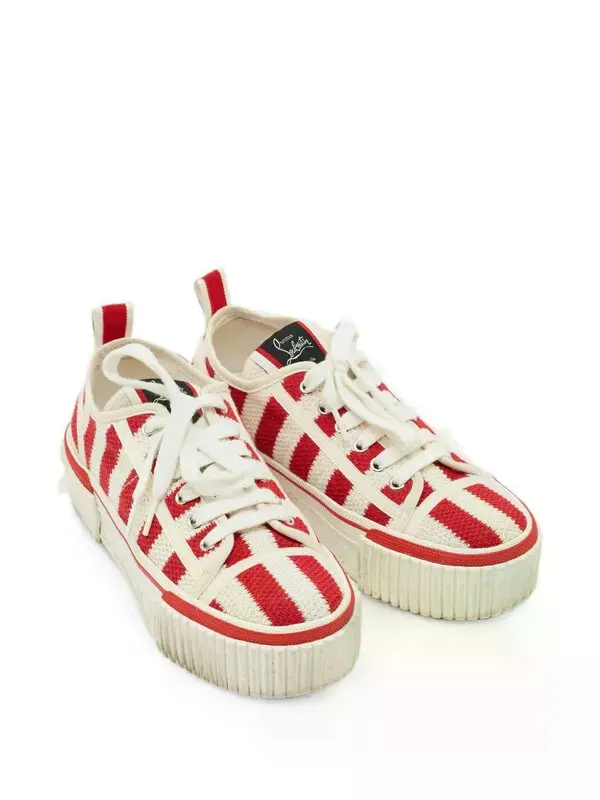 CHRISTIAN LOUBOUTIN Super Pedro Striped Platform Sneakers